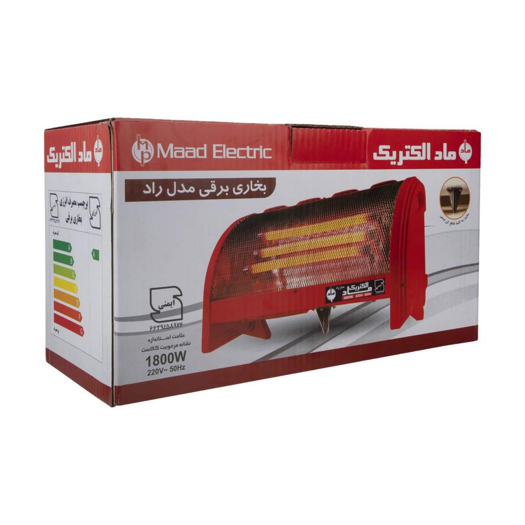 بخاری برقی ماد الکتریک مدل راد بدون فن کالای برق حصاری دارای قطع کن